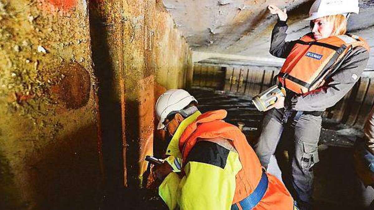 Rost frisst Spundwände am Stautorkreisel