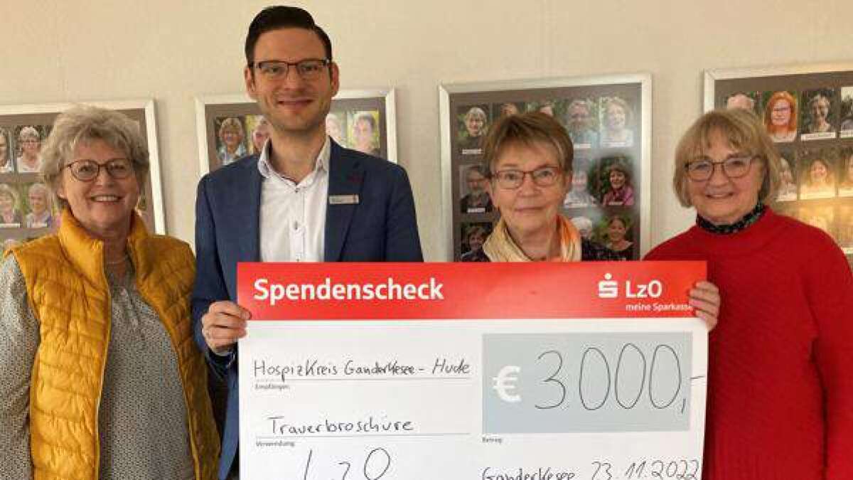 Hospizkreis Ganderkesee-Hude: Spende über 3000 Euro von LzO Hude
