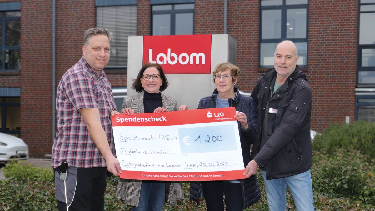 Hude: Firma Lobom spendet 1200 Euro für Kinderhaus Frieda