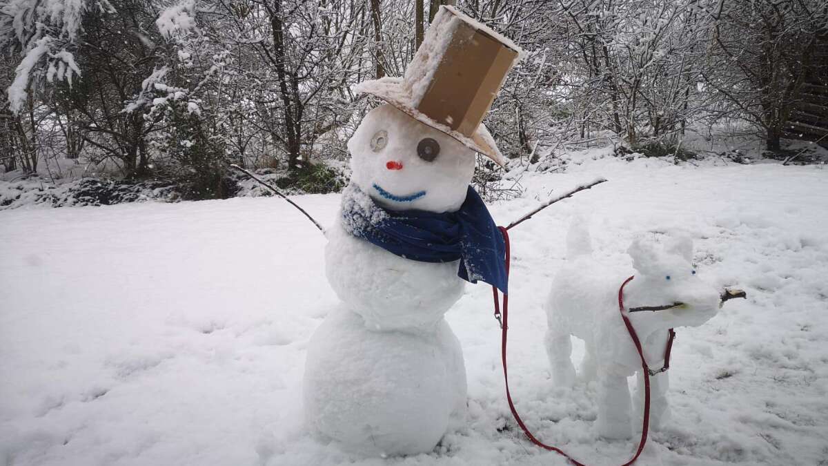 Fotos aus dem Schnee in Oldenburg: Schneemänner und Co.