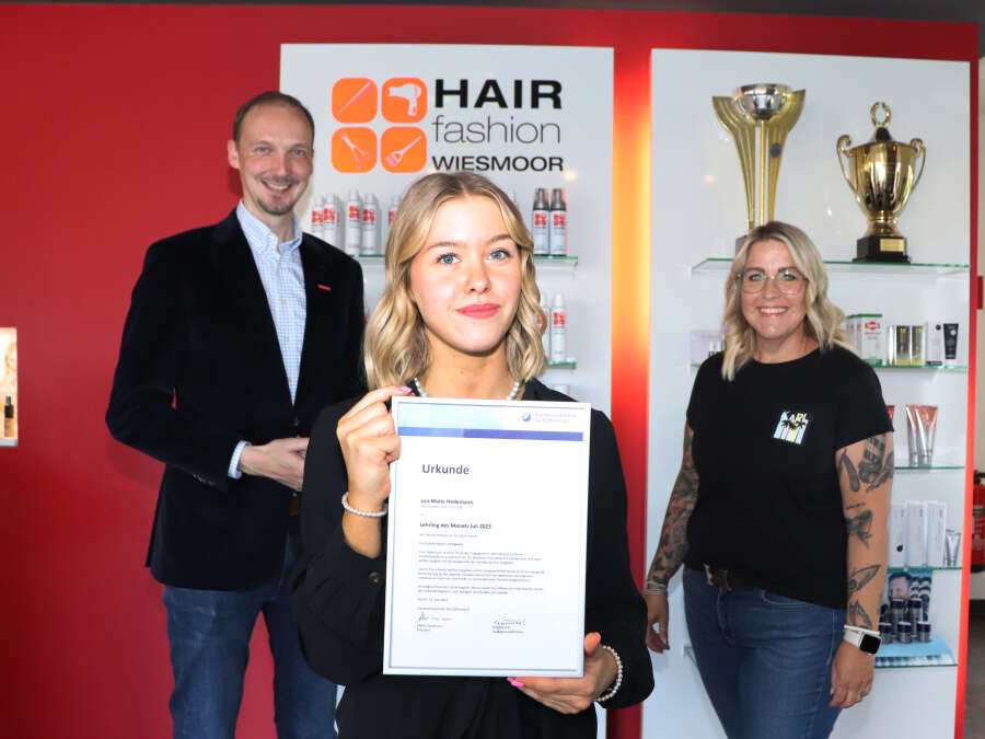 Der Lehrling des Monats Juli in Ostfriesland heißt Lea Marie Hedemann ...