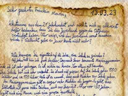 Schüler aus Jever schreiben Fräulein Maria