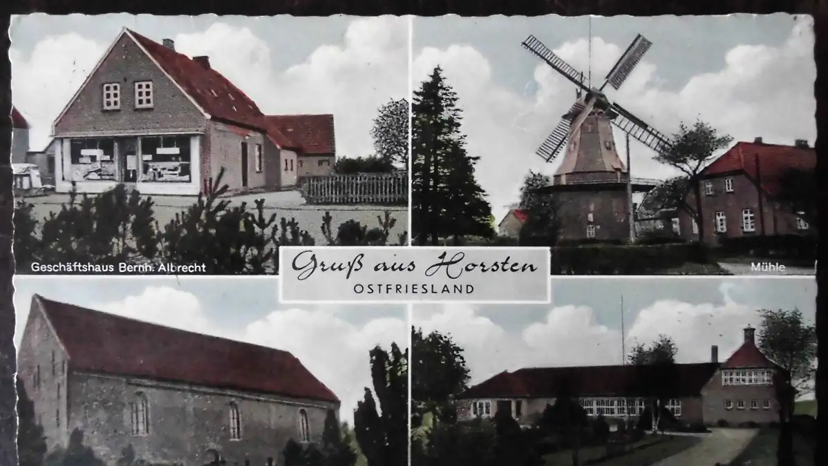 Friesische Heimat: 60 Jahre alte Farbpostkarte in Horsten ...
