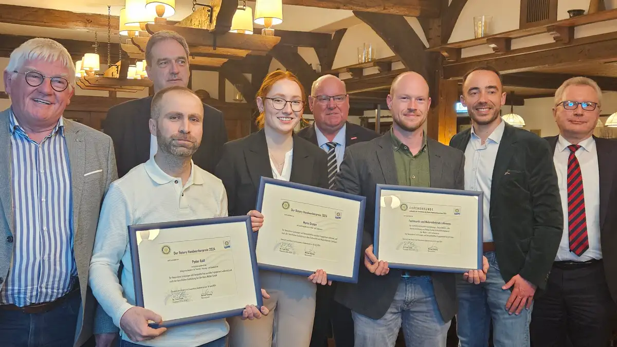 Handwerkerpreis 2024: Rotary Club Cloppenburg-Quakenbrück ehrt junge ...