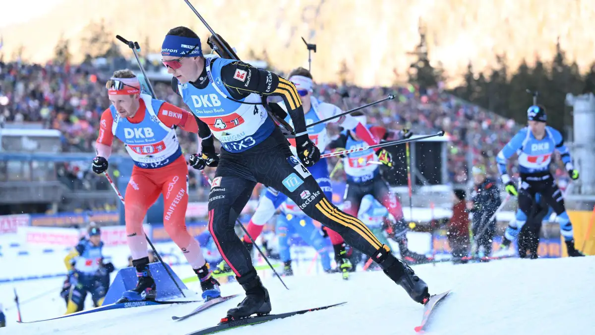 Deutsche Biathlon-Staffel in Ruhpolding auf Platz drei